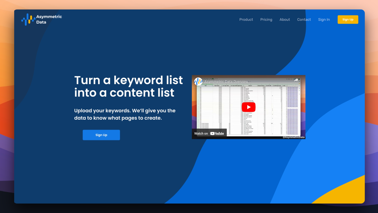 Asymmetric Data Keyword Clustering Tool